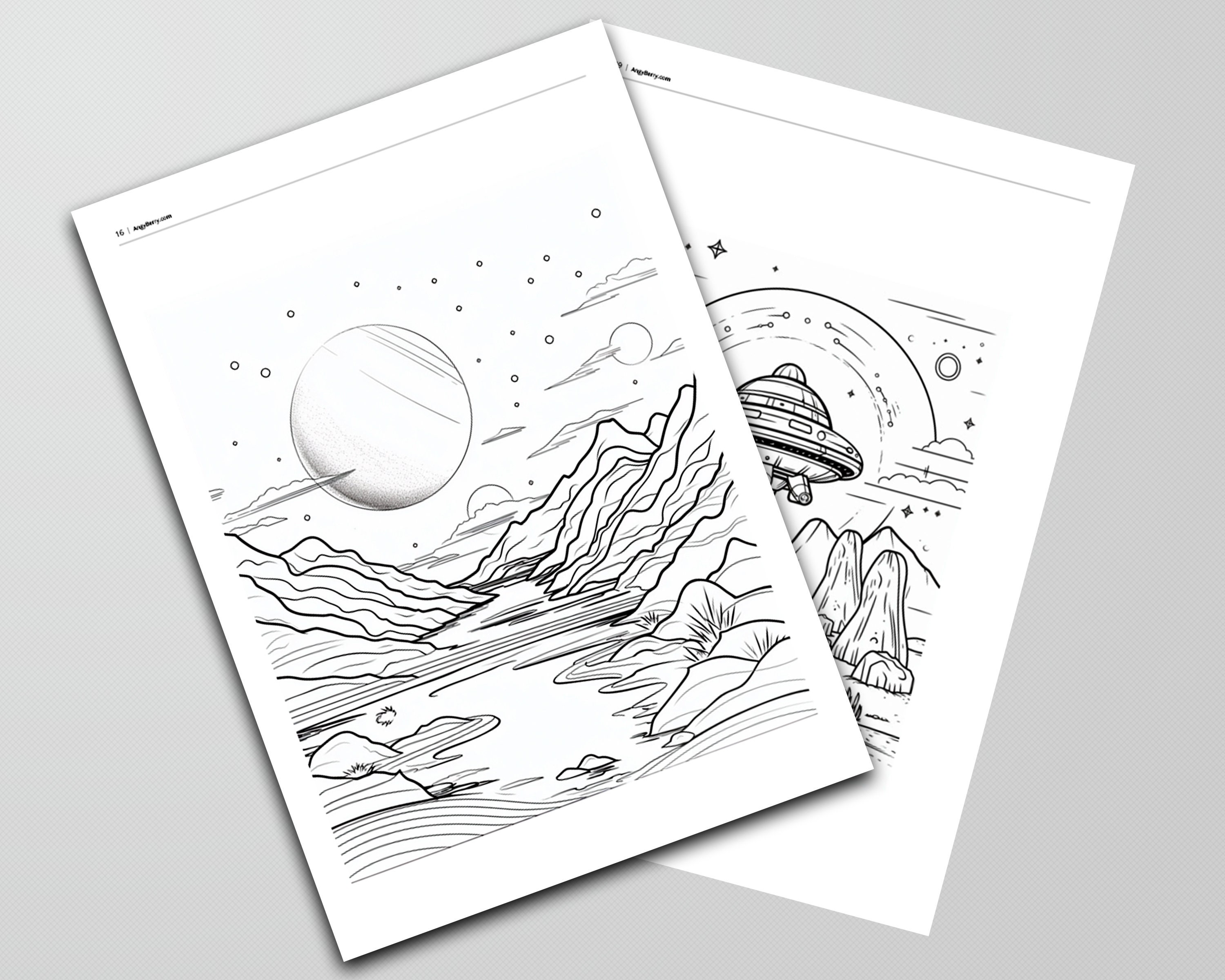 Journey Through the Space Coloring Book 100 Pages, Printable, All Ages ...