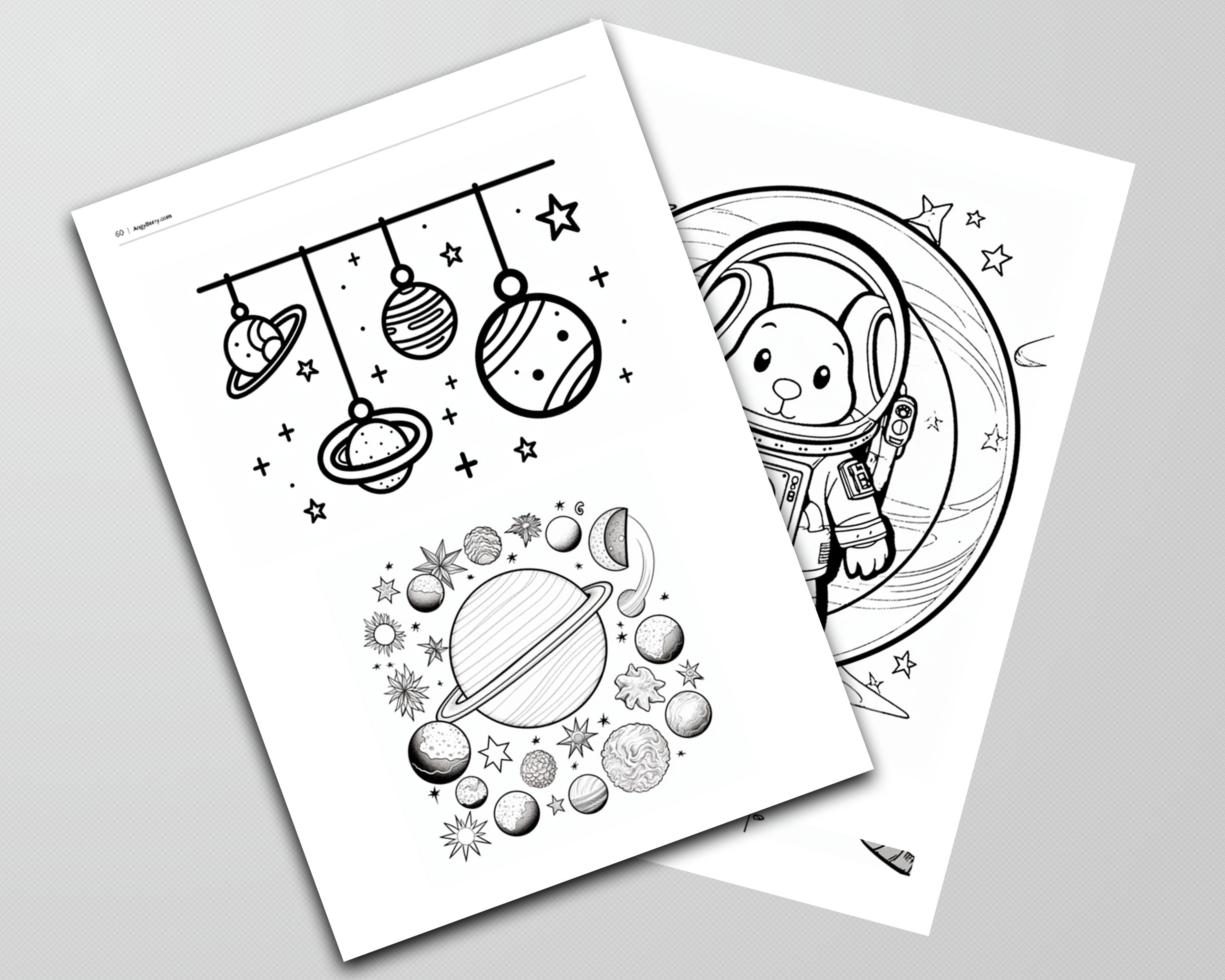 Journey Through the Space Coloring Book 100 Pages, Printable, All Ages ...