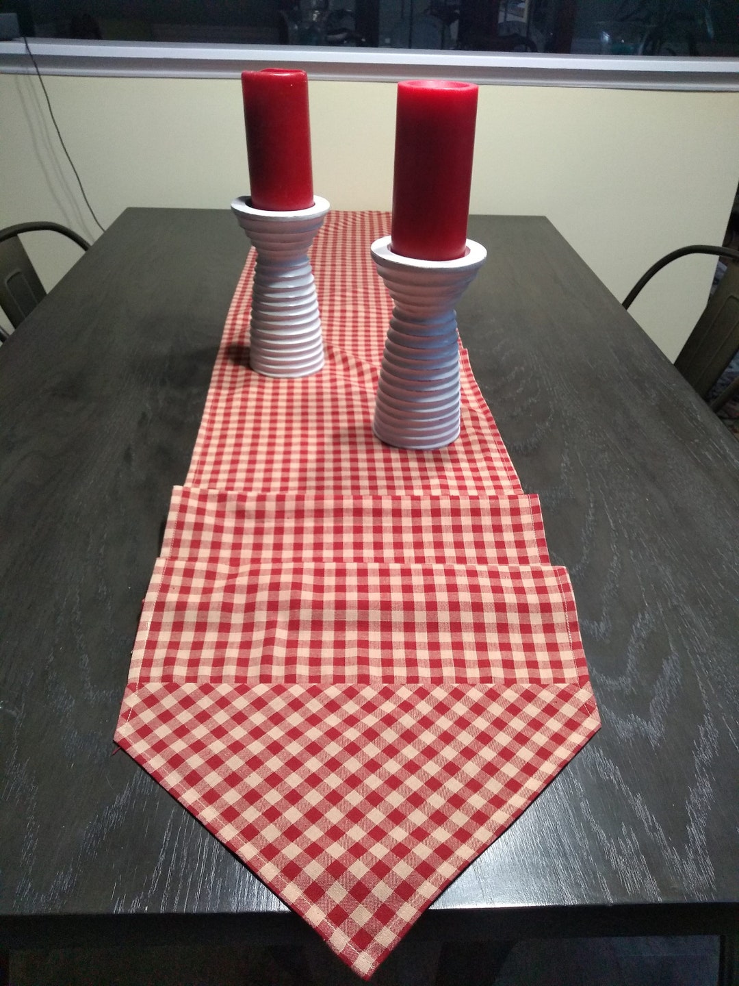 Red Gingham Table Runner - Etsy