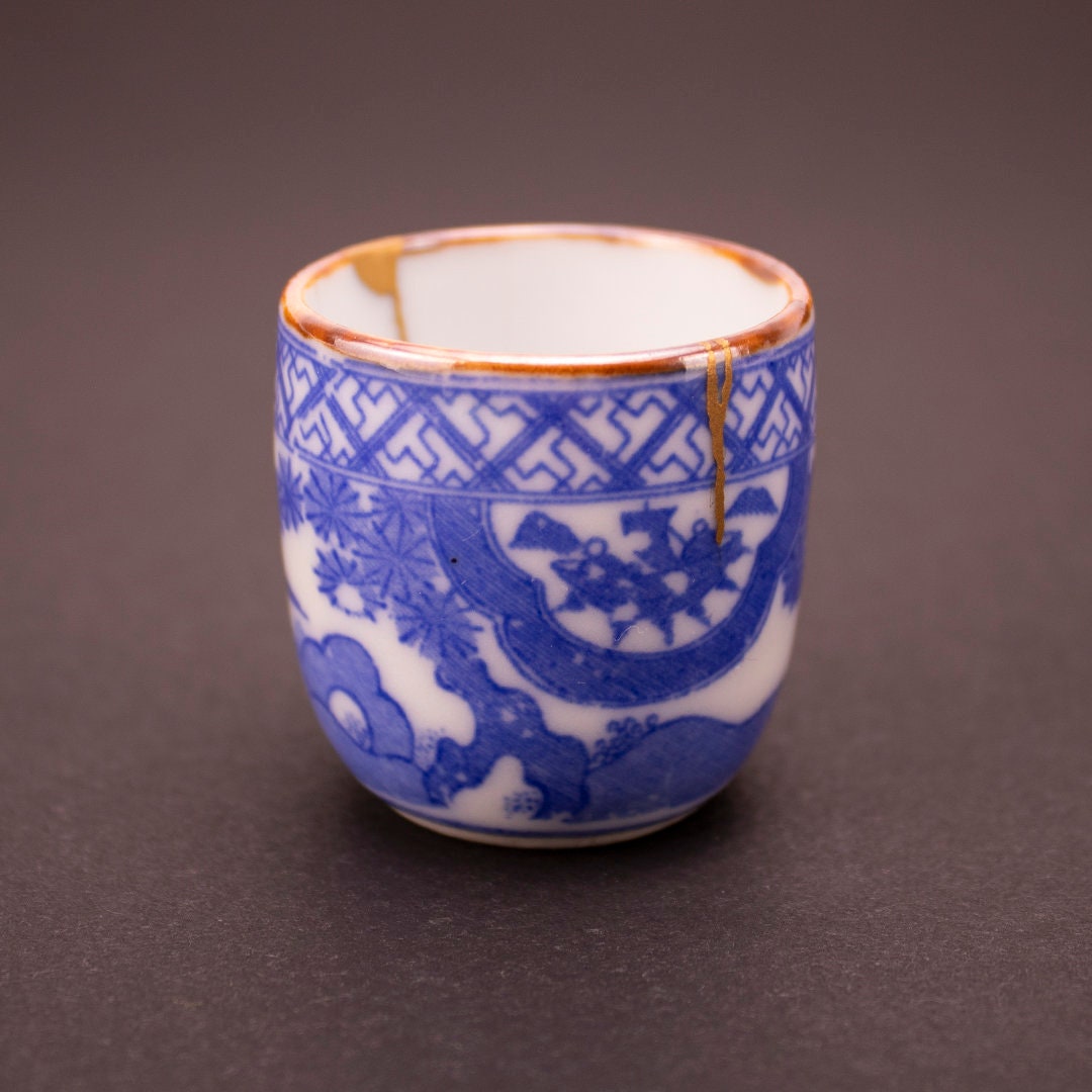 Kintsugi Repaired Antique Sake Cup Nozoki-choko. - Etsy