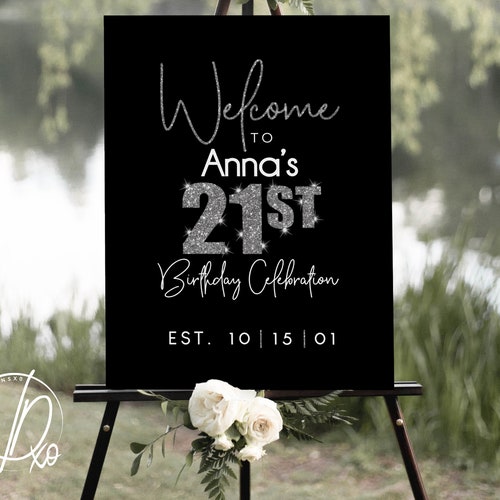 Welcome Birthday Party Sign 12x18 18x24 or 24x36 Modern - Etsy