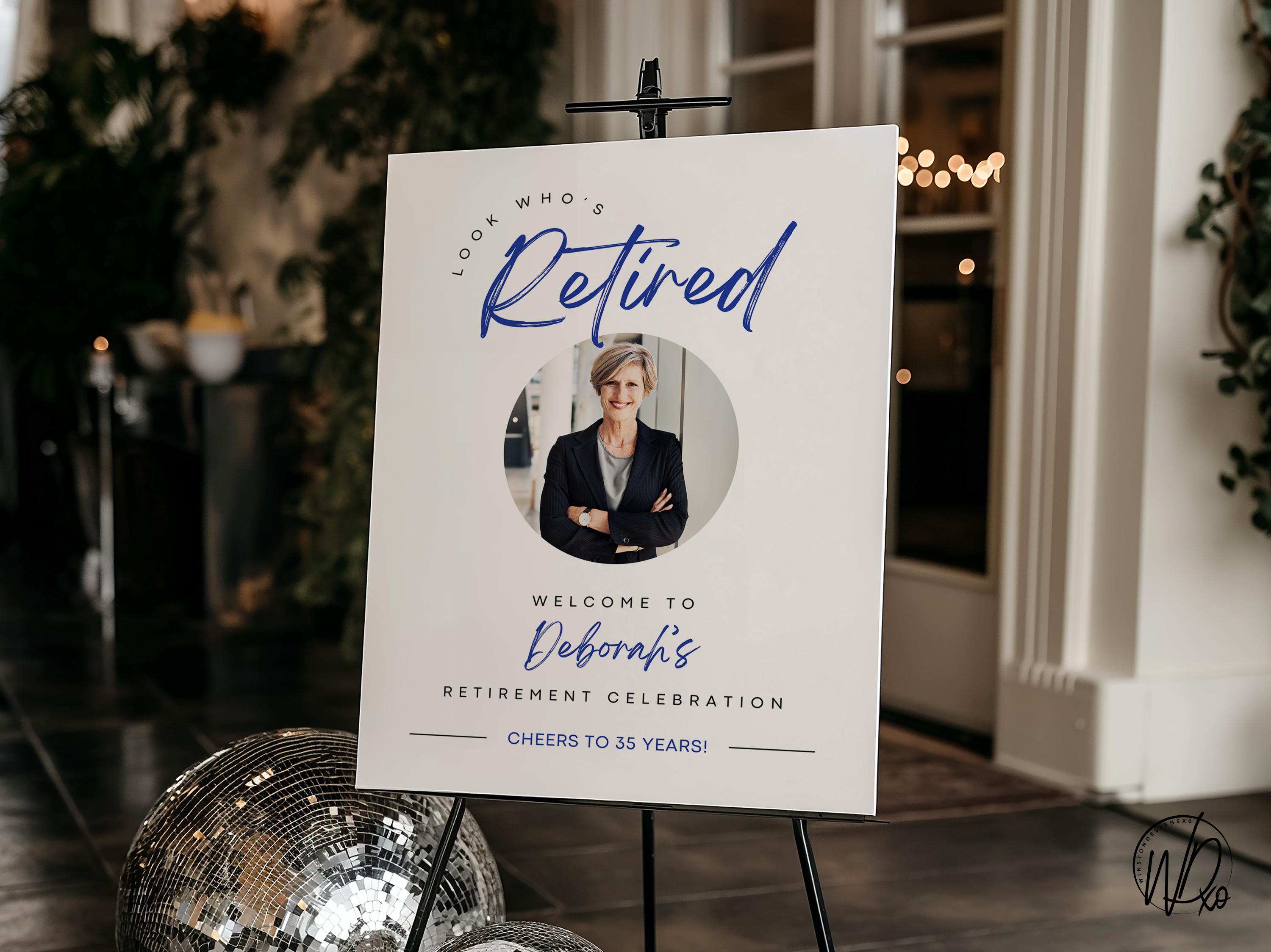 Retirement Welcome Sign With Photo | Editable Template | Instant ...