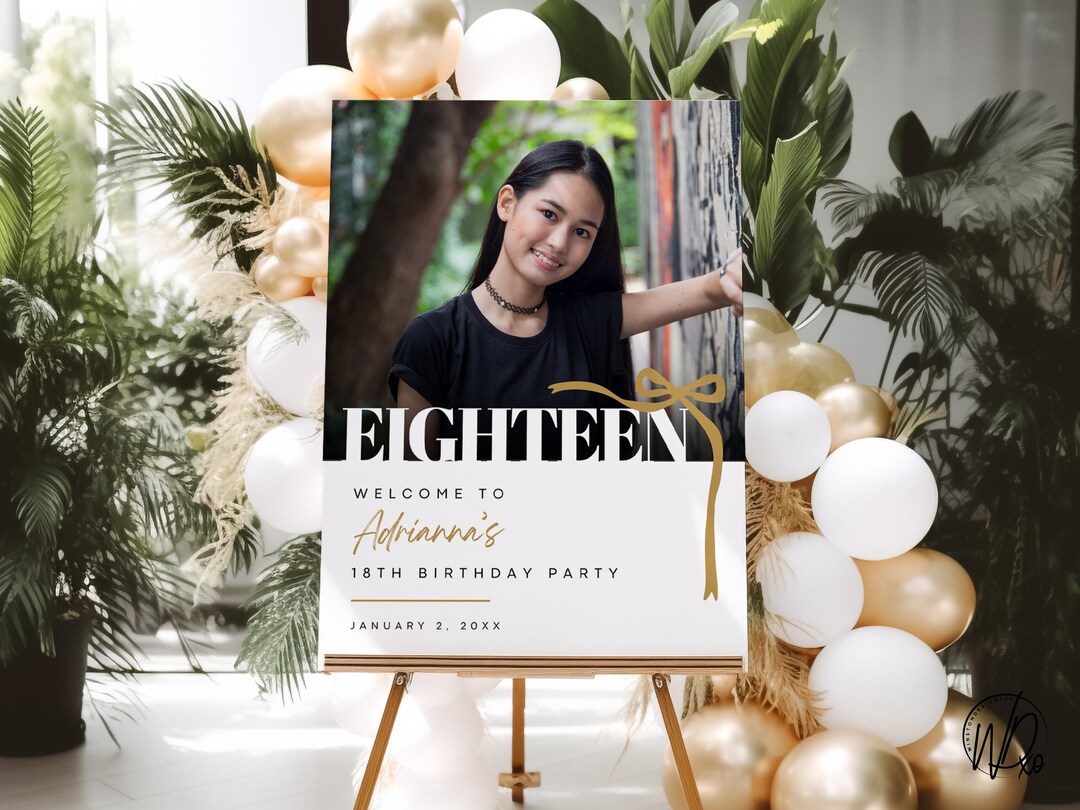 18th Birthday Photo Welcome Sign | Editable Template | Instant Download ...