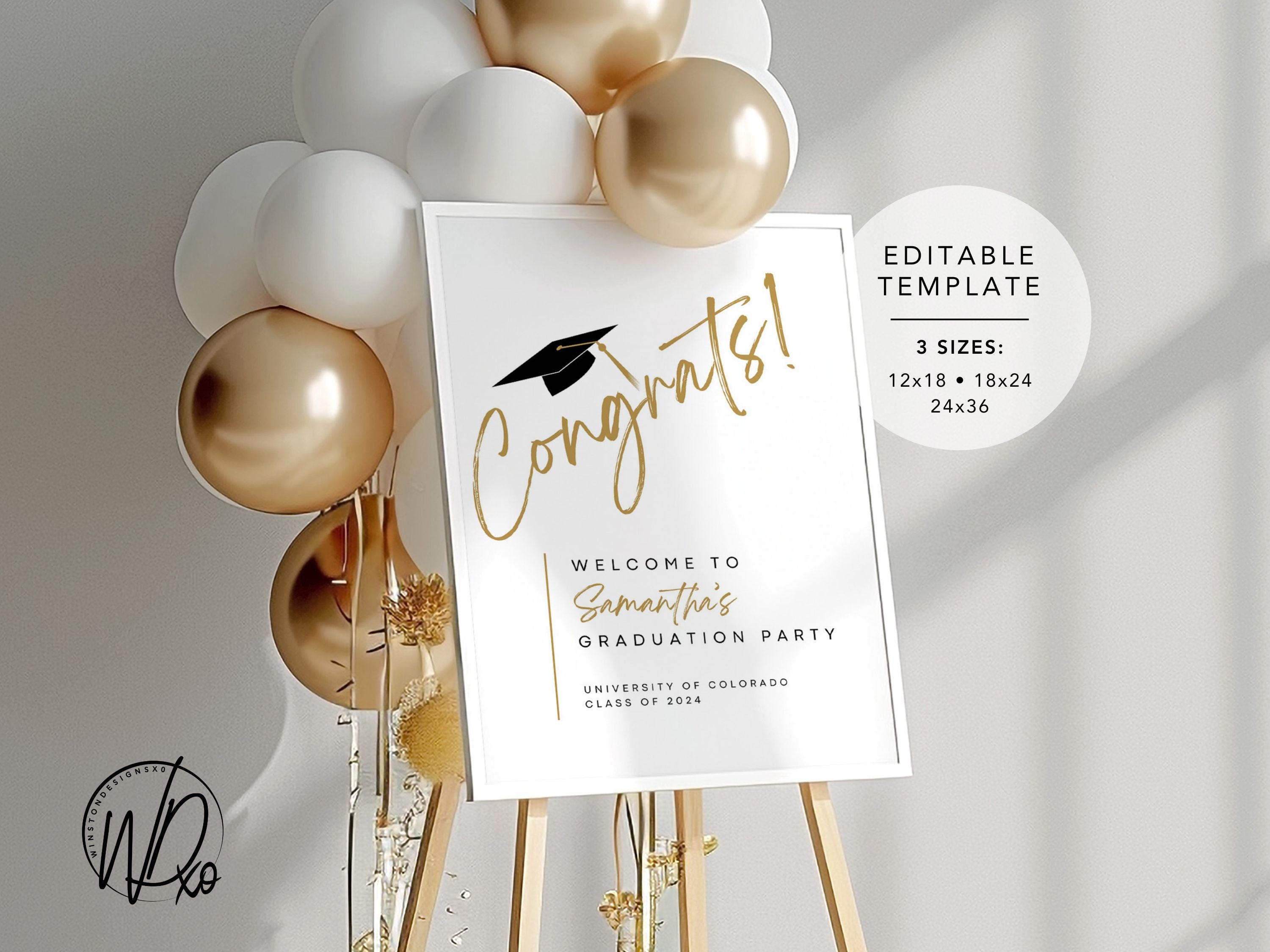 Graduation Party Welcome Sign | Editable Template | Instant Download ...