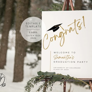 Graduation Party Welcome Sign | Editable Template | Instant Download ...