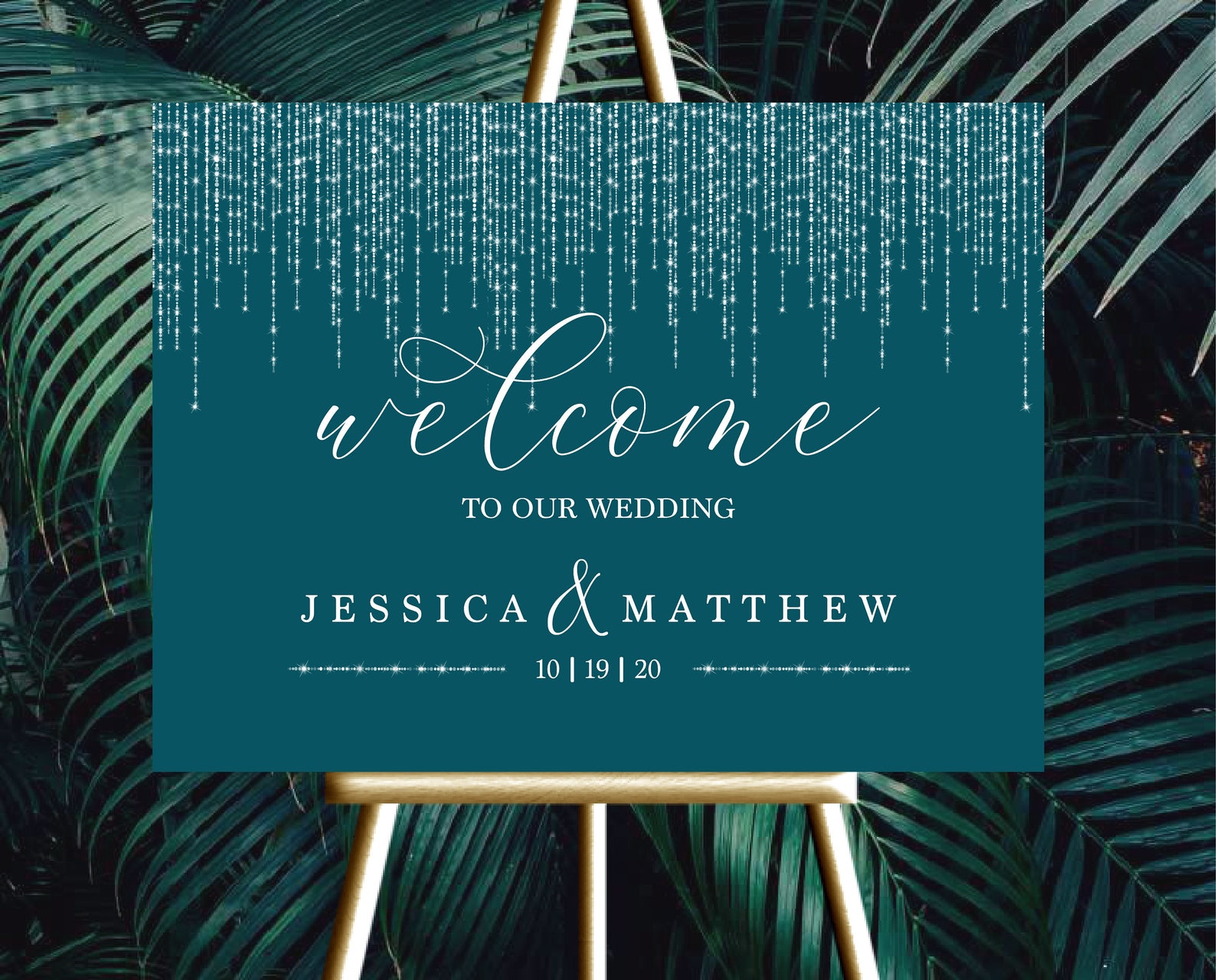 Wedding Welcome Sign 12x18 18x24 or 24x36 Elegant Dark | Etsy