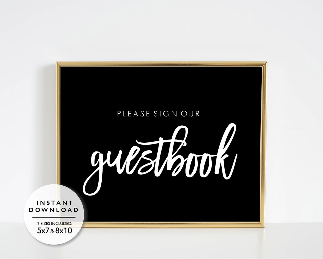 Please Sign Our Guestbook Printable Sign Instant PDF/JPEG - Etsy Hong Kong