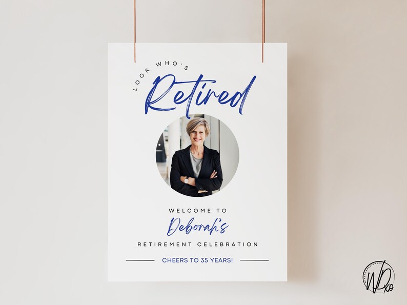 Retirement Welcome Sign With Photo | Editable Template | Instant ...