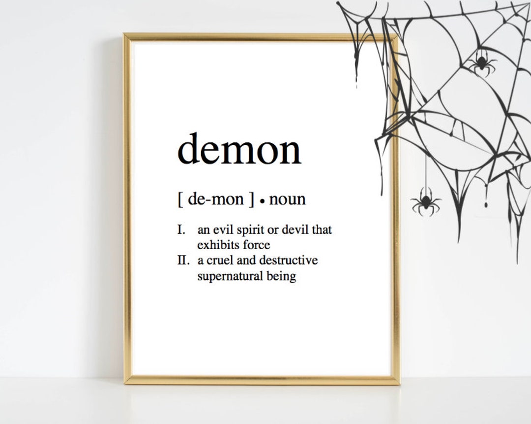 Demon Definition PRINTABLE Home Wall Decor Sign Instant - Etsy