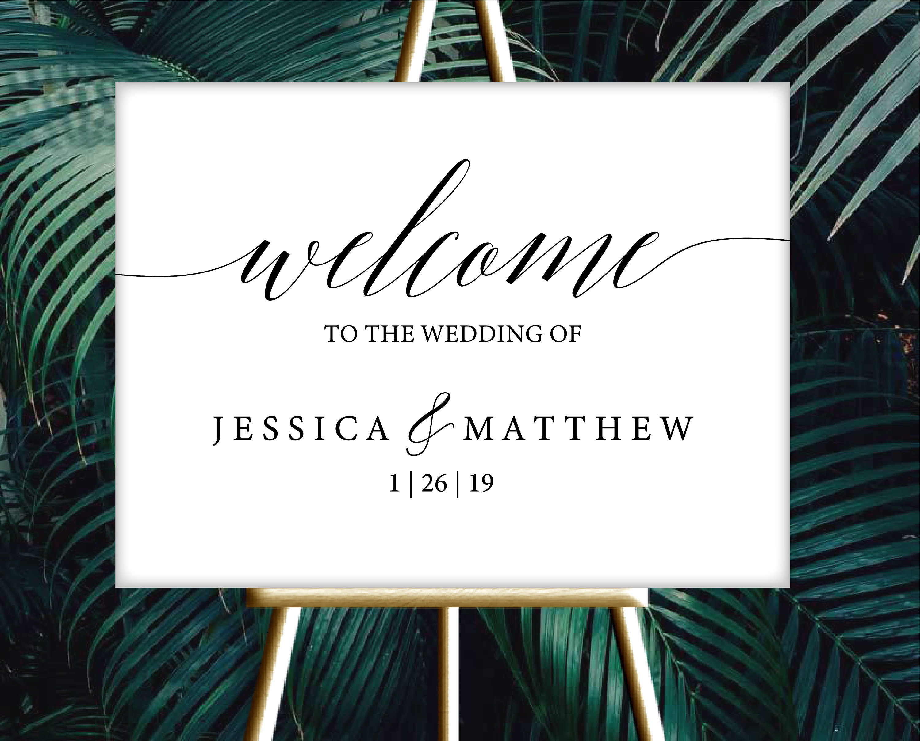 Wedding Welcome Sign 12x18 18x24 or 24x36 Modern Black & | Etsy