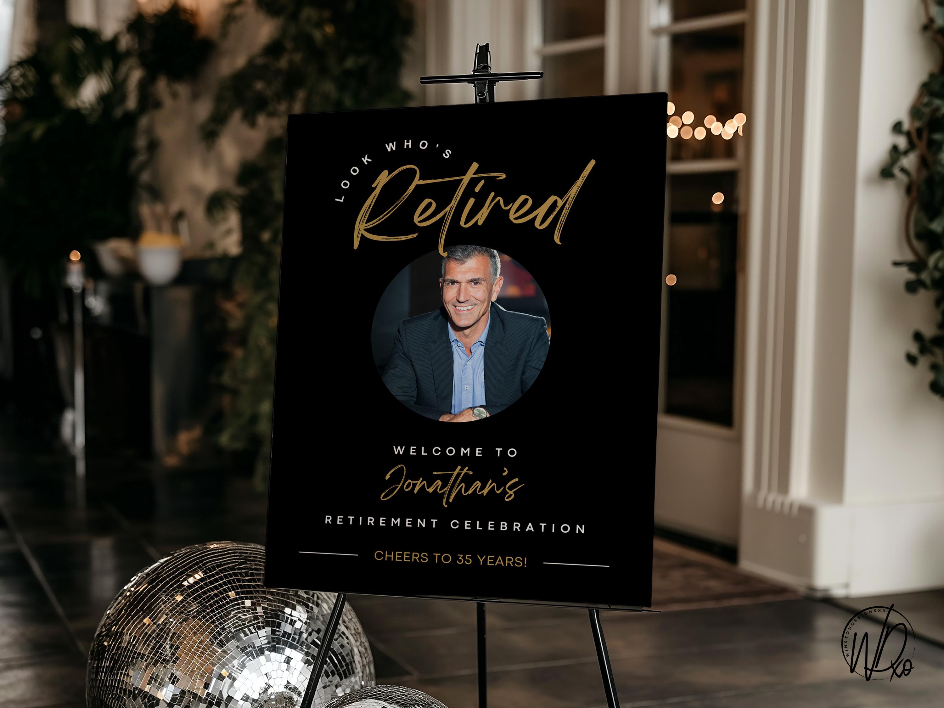 Retirement Welcome Sign With Photo | Editable Template | Instant ...