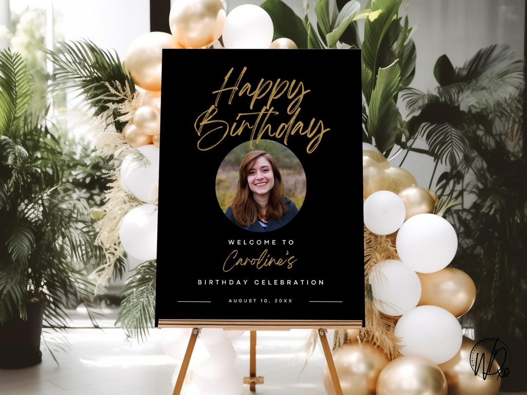 Happy Birthday Welcome Sign Photo | Editable Template | Instant ...