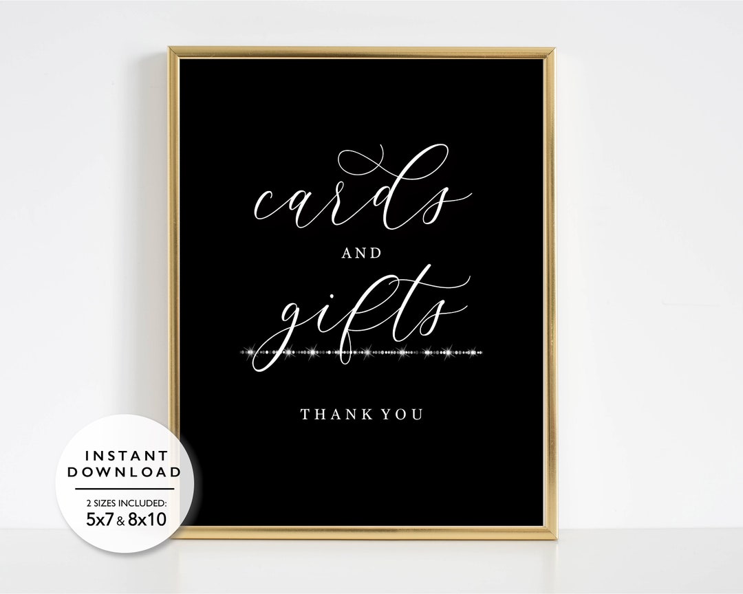 Cards and Gifts Printable Sign Instant PDF/JPEG Download - Etsy