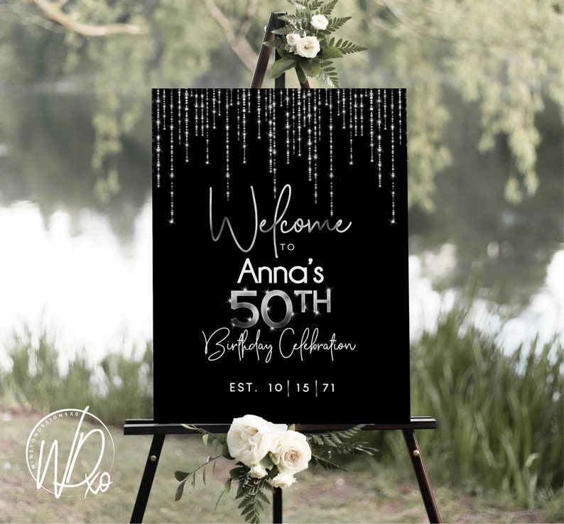 Welcome Birthday Party Sign 12x18 18x24 or 24x36 Modern - Etsy