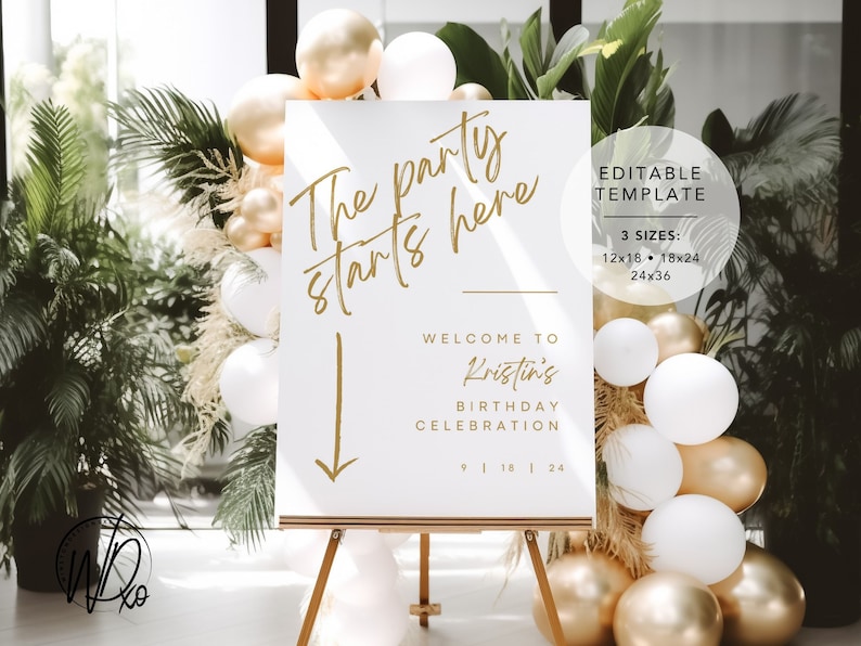 Happy Birthday Welcome Sign | Editable Template | Instant Download ...