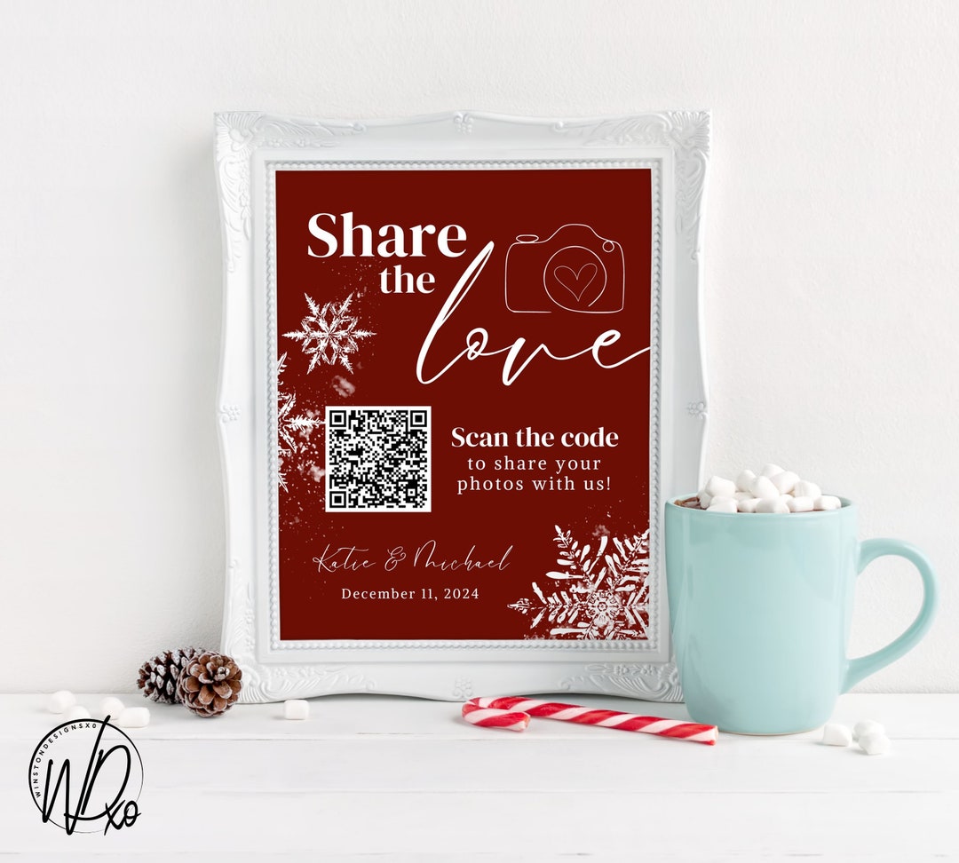 Share the Love - QR Code | Wedding Sign Editable Template | Instant ...