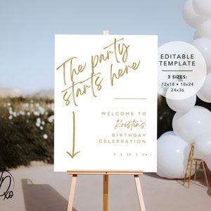 Happy Birthday Welcome Sign | Editable Template | Instant Download ...