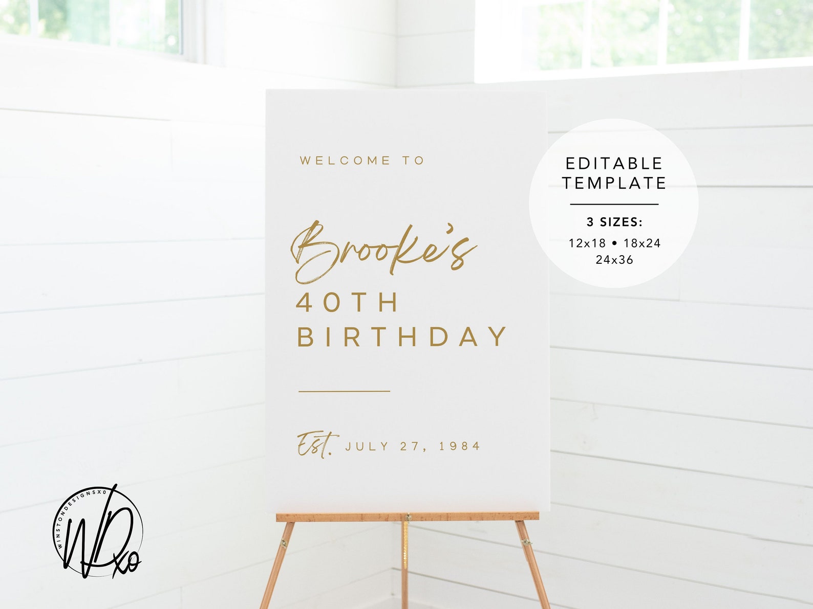 Birthday Welcome Sign | Editable Template | Instant Download | Edit ...