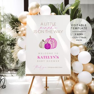 Fall Themed Baby Shower Welcome Sign | Editable Template | Instant ...