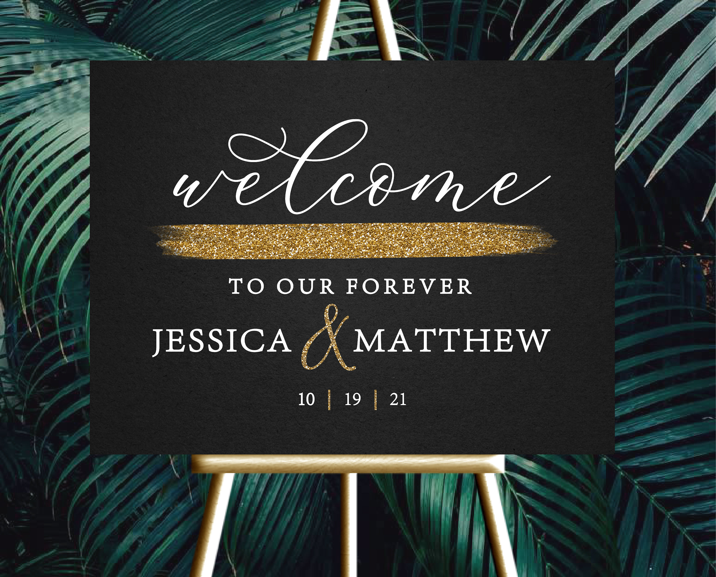 Wedding Welcome Sign 12x18 18x24 or 24x36 Modern Black | Etsy