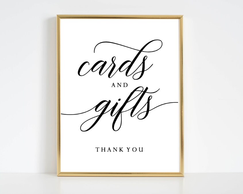 Cards and Gifts Thank You PRINTABLE SIGN Instant Download | Etsy