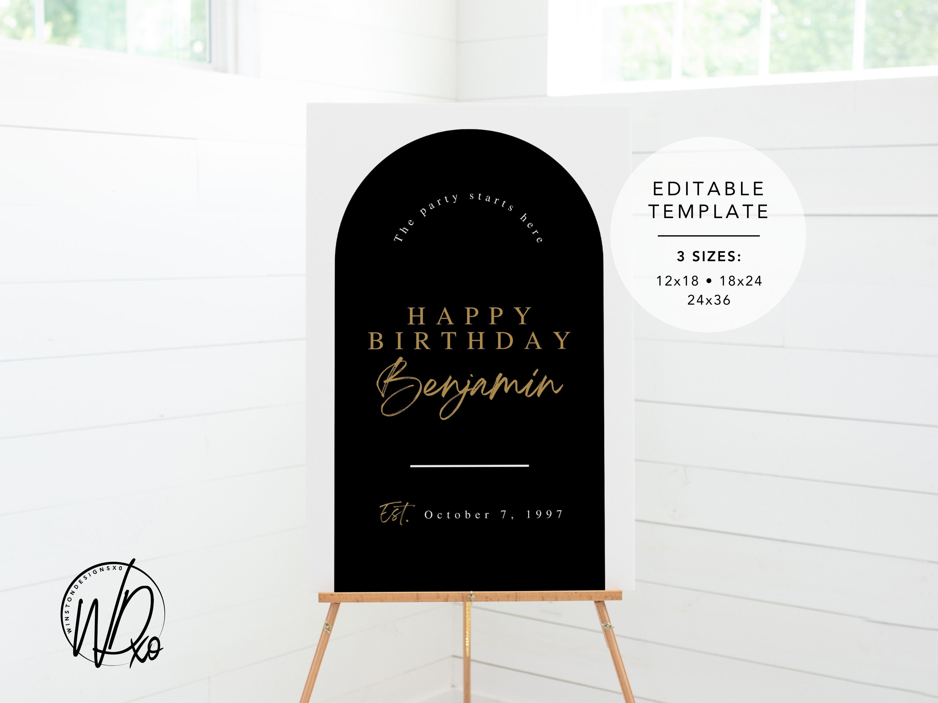 Birthday Welcome Sign | Editable Template | Instant Download | Edit ...