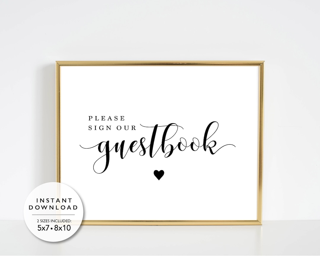 Please Sign Our Guestbook Printable Sign Instant PDFJPEG - Etsy