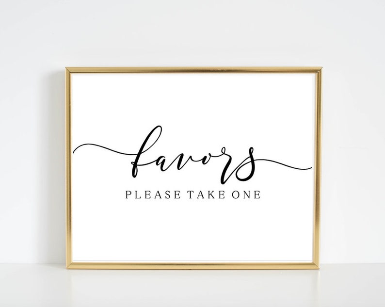 Favors Please Take One - PRINTABLE SIGN - Instant Download! for Wedding ...