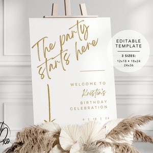 Happy Birthday Welcome Sign | Editable Template | Instant Download ...