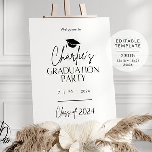 Graduation Party Welcome Sign | Editable Template | Instant Download ...
