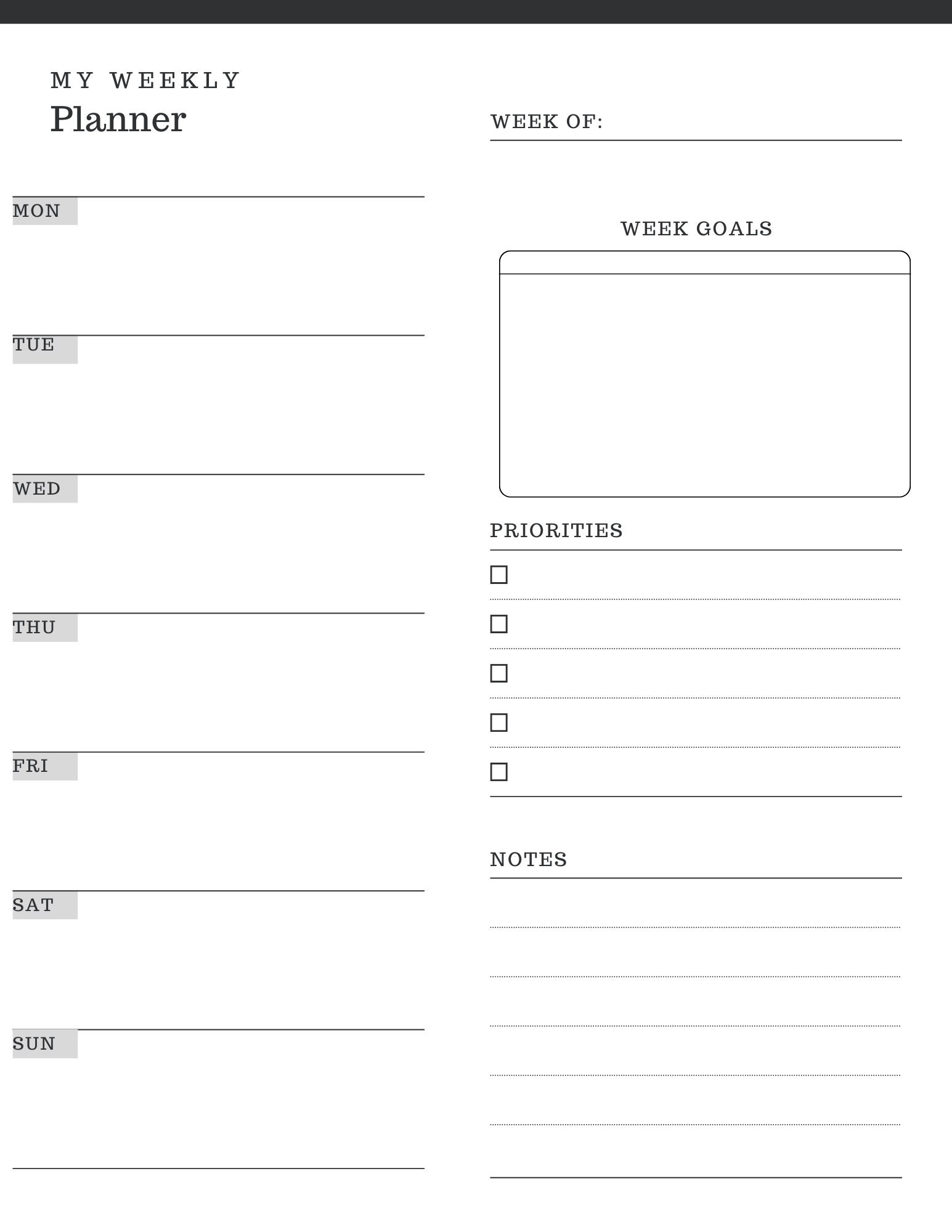 Undated Monthly, Weekly, Daily, Planner, Bundle, Calendar, Simple, Easy ...