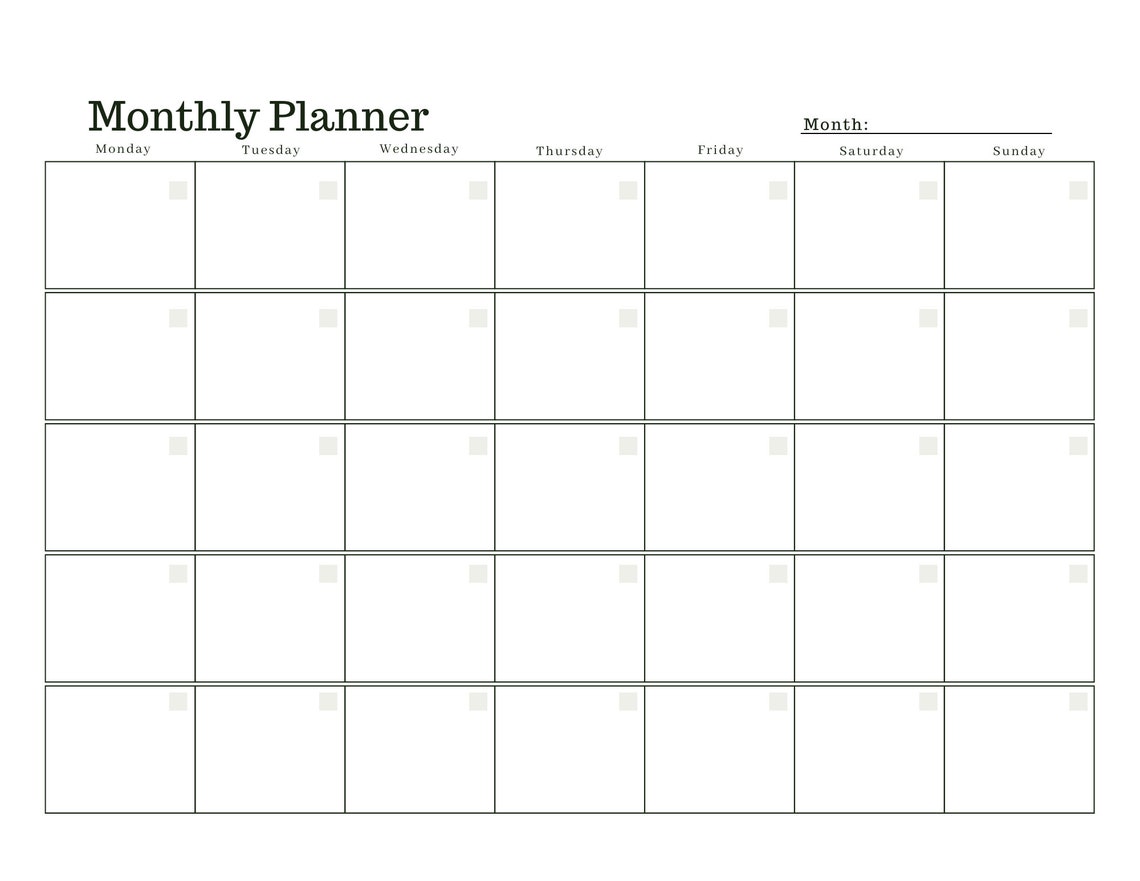 Undated Monthly, Weekly, Daily, Planner, Bundle, Calendar, Simple, Easy ...