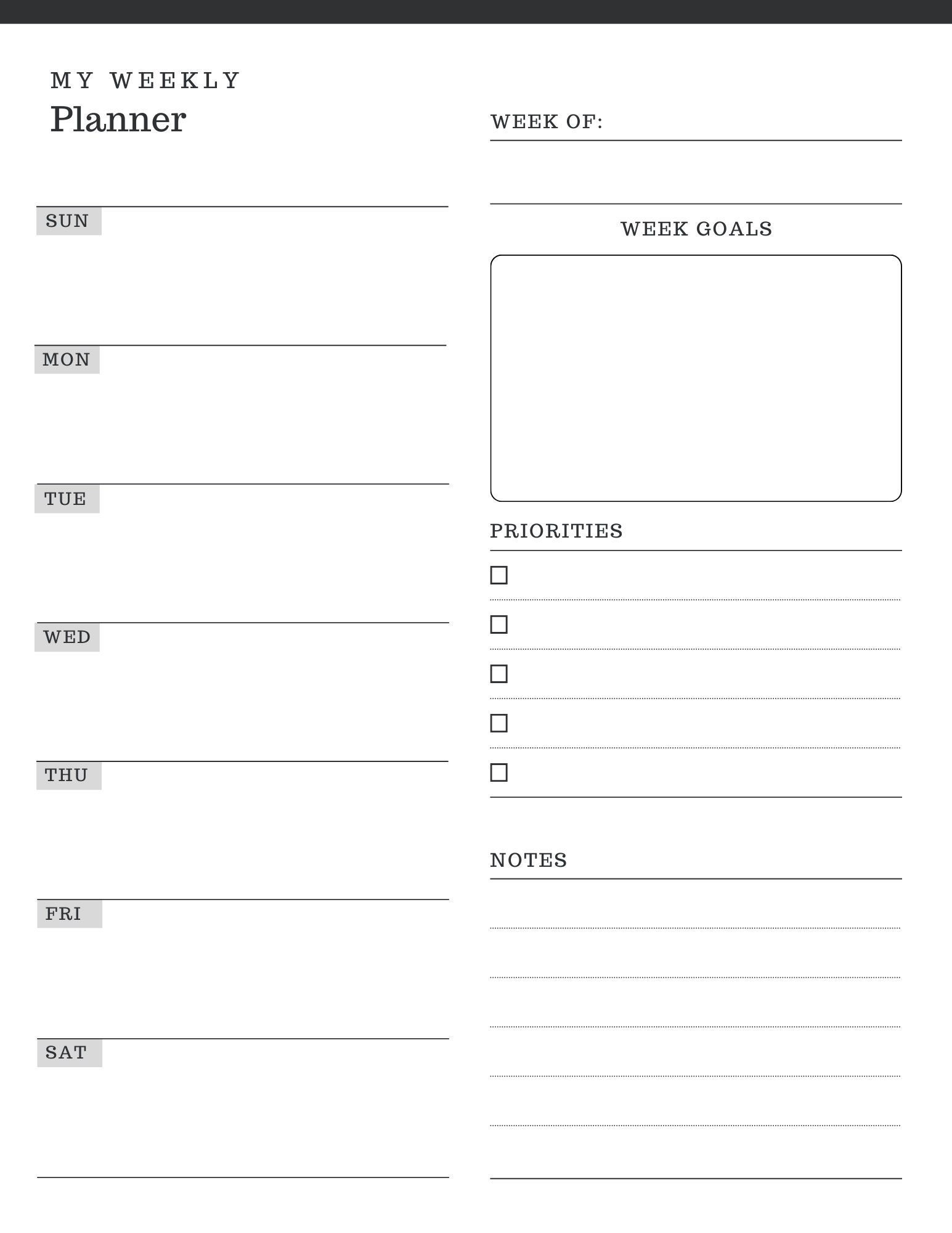 Undated Monthly, Weekly, Daily, Planner, Bundle, Calendar, Simple, Easy ...