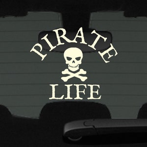 Pirate Life Bumper Sticker Decal With Skull and Crossbones | Boat Decal ...