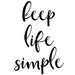 Keep Life Simple Wall Sticker | Vinyl Wall Decal | Inspirational Wall ...