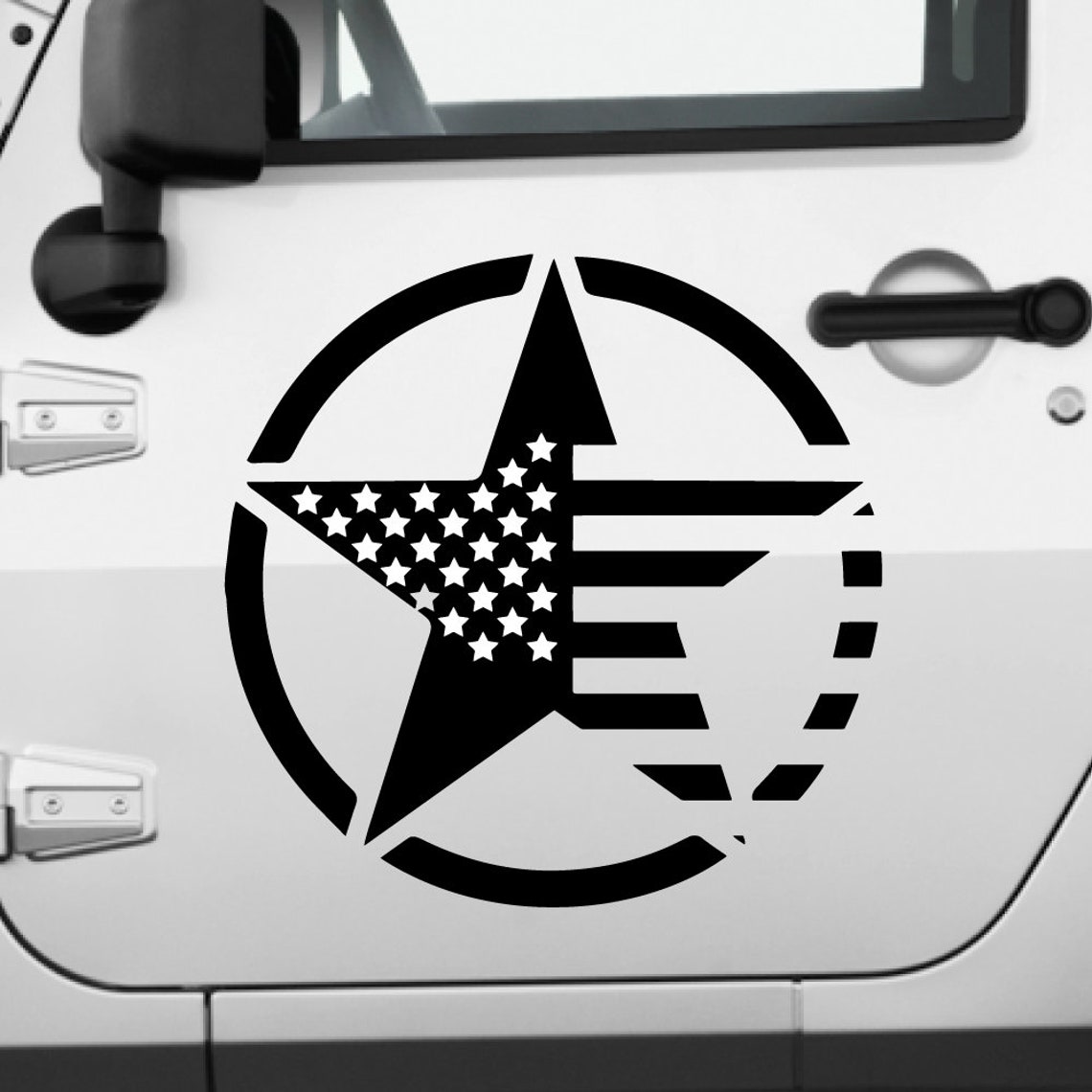 Jeep American Flag Star Decals (two) | Stars and Stripes Door and ...