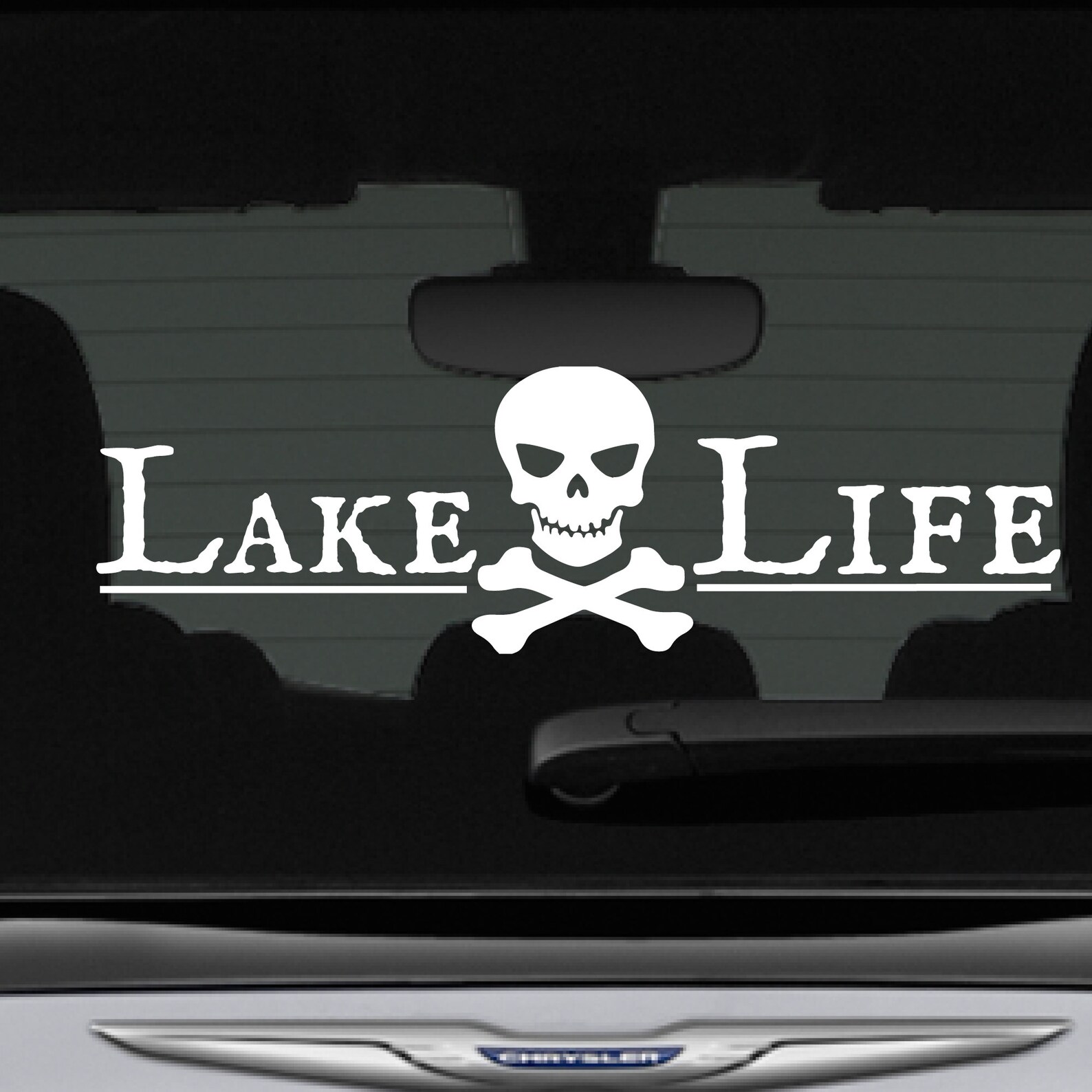 Lake Life Decal Bumper Sticker Pirate Skull Crossbones 12 in - Etsy
