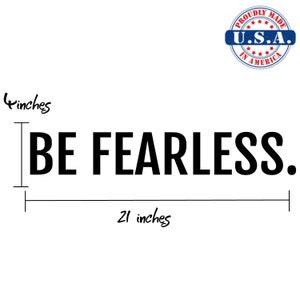 Be Fearless Inspirational Decal Wall Stickers Motivational - Etsy