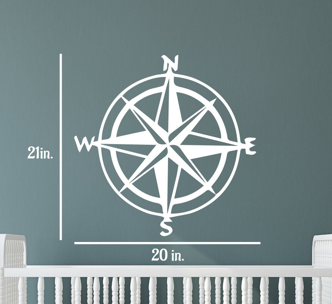Compass Rose Nautical Star Wall Decor Decal Vinyl Wall Art gold - Etsy