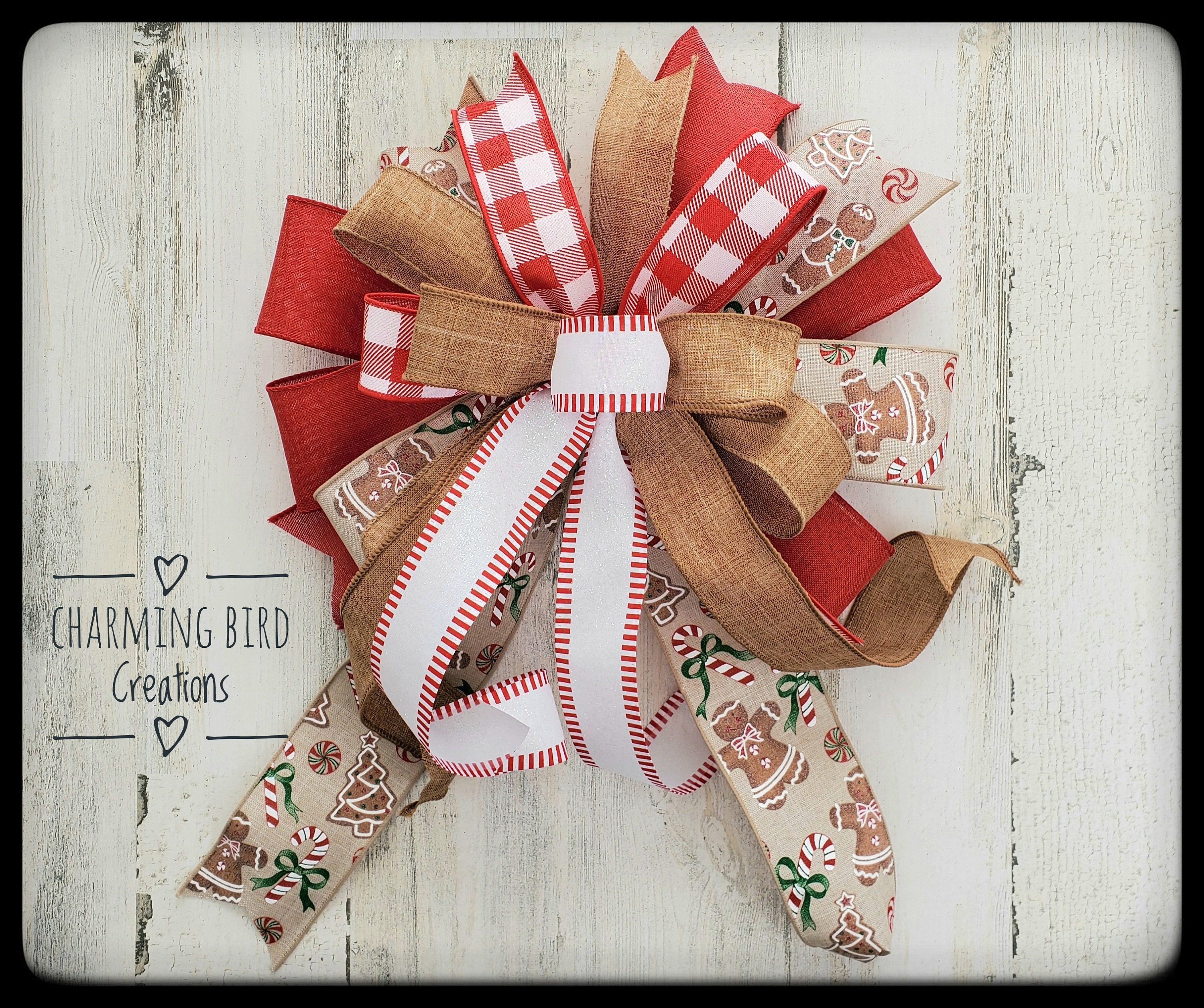 Christmas Gingerbread Man Bow Christmas Lantern Bow - Etsy