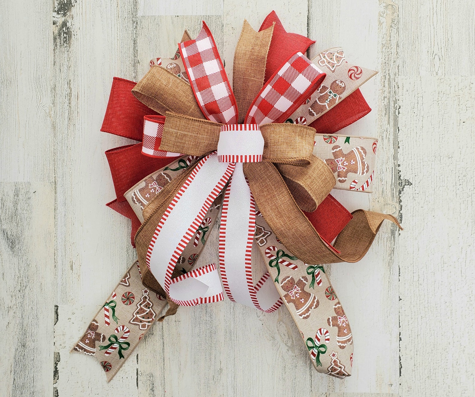 Christmas Gingerbread Man Bow Christmas Lantern Bow - Etsy