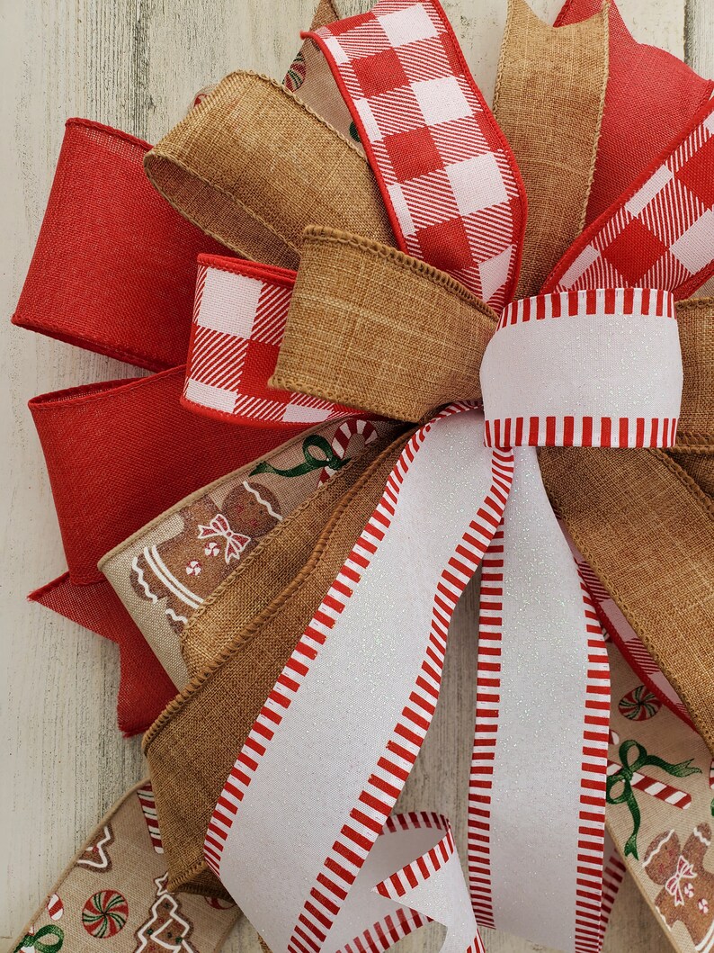 Christmas Gingerbread Man Bow Christmas Lantern Bow - Etsy