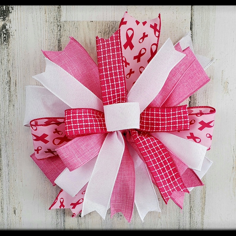Cancer Ribbon Wreath - Etsy
