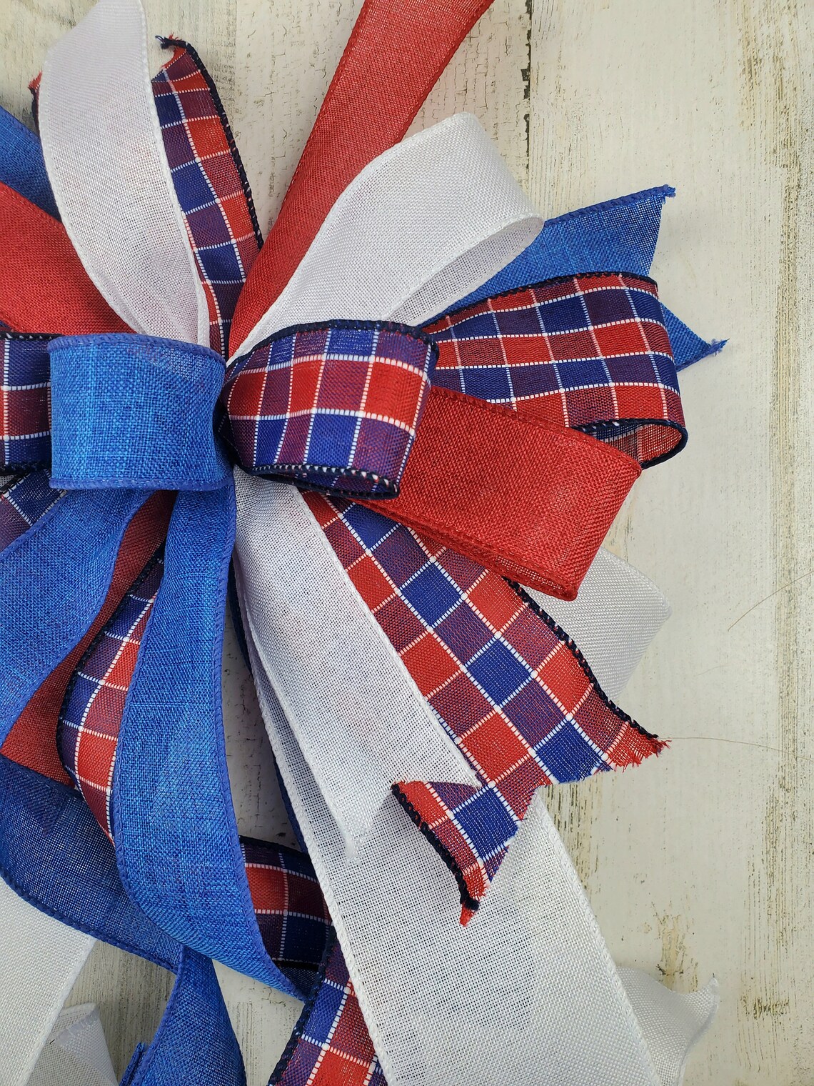 Red White Blue Patriotic Bow, Americana 4th of July Decor - Etsy