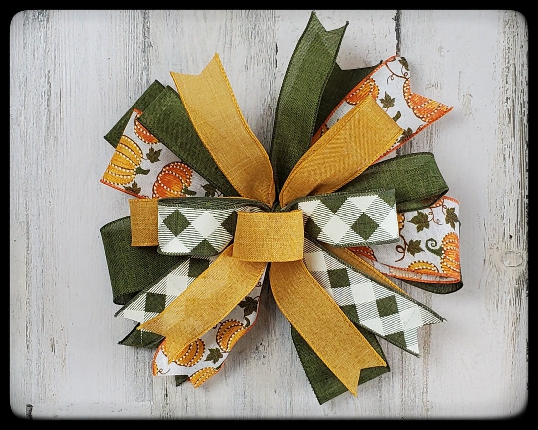 12 Fall Bow, Fall Lantern Bow, Fall Wreath Bow, Fall Mailbox Bow ...