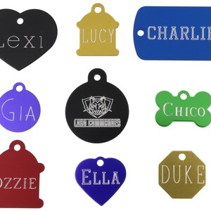 SMALL Custom Engraved Pet ID Tags for Your Dog or Cat, Personalized ...