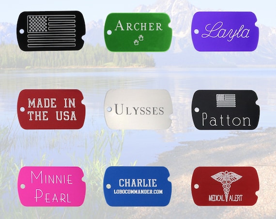 Custom Engraved Military ID Dog Tags Personalized Front & | Etsy