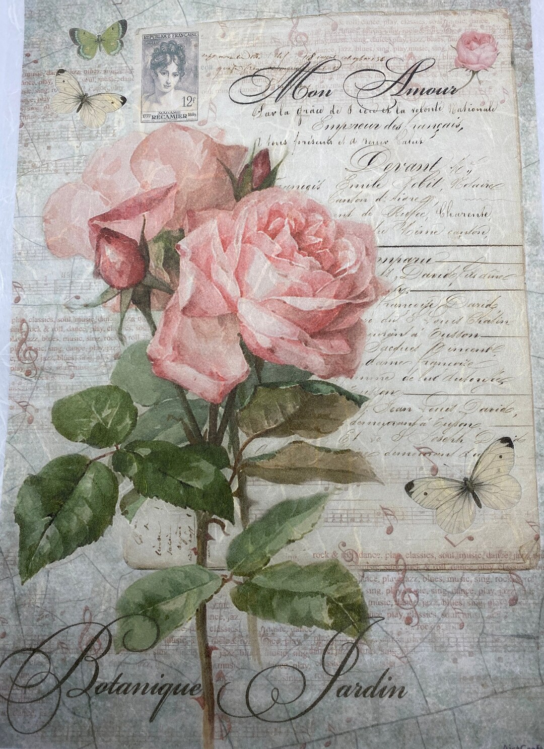 Rice Paper for Decoupage Vintage Flowers Shabby Chic - Etsy