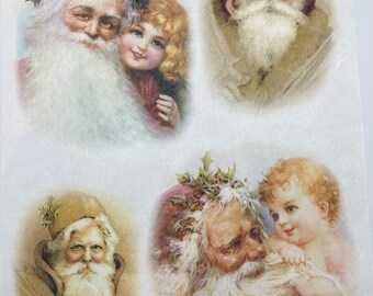 Paper Designs. Rice Paper, Christmas, Santa Claus, Toys, Vintage Style ...