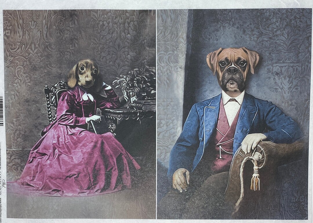 ITD Collection Rice Paper for Decoupage, Victorian Style, Retro Animals ...